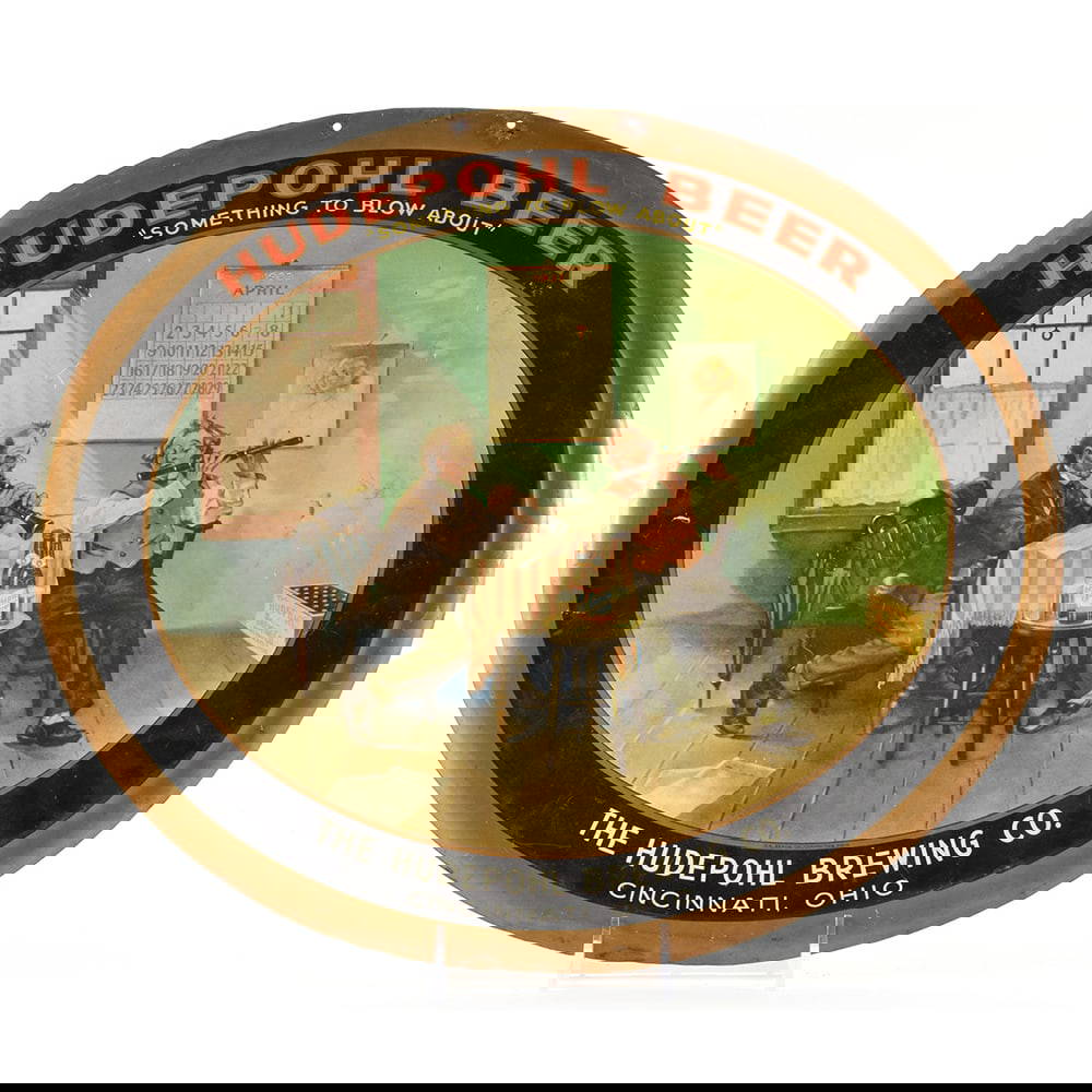 Hudepohl Beer End Of Prohibition Oval Tin Sign Auction