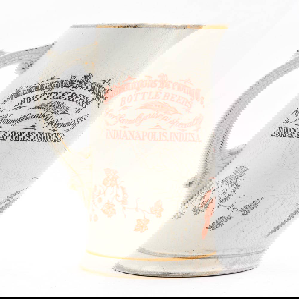 Indianapolis Brewing Pre-prohibition Ceramic Pitcher Progress Auction