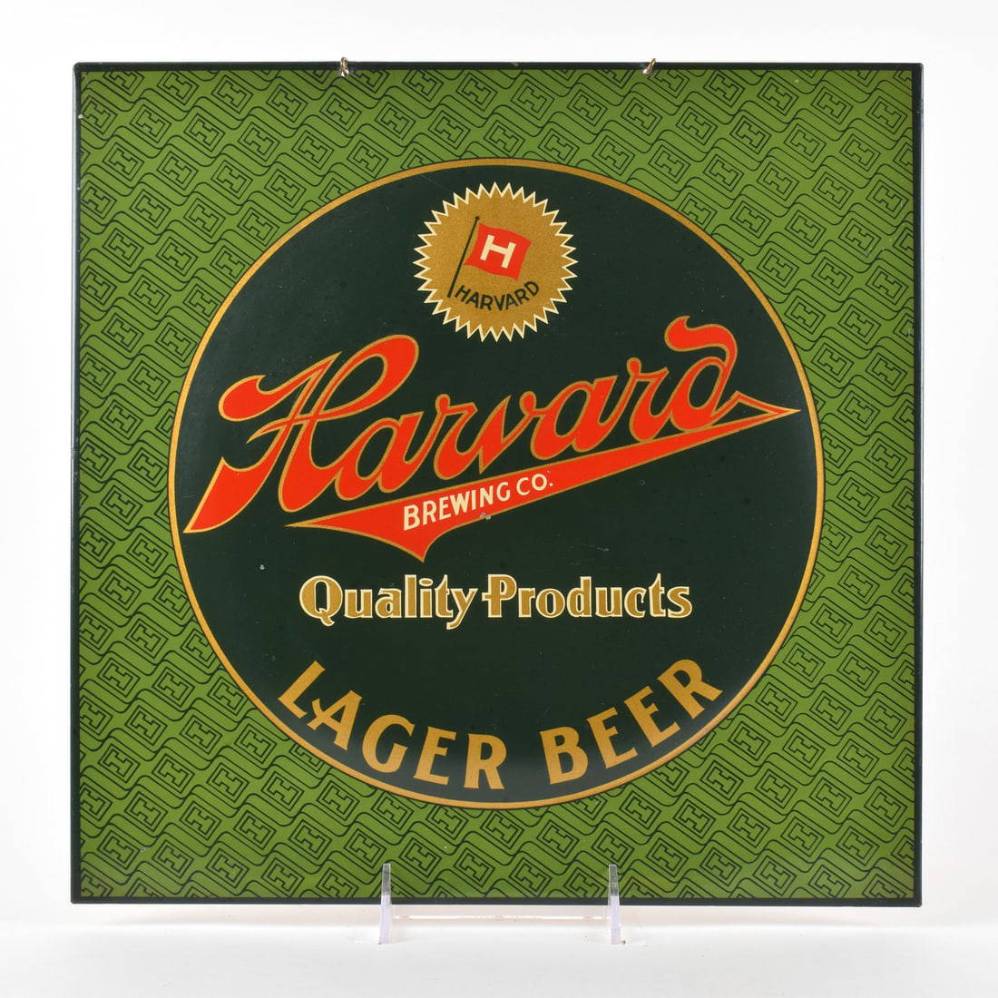 Harvard Brewing Lager Beer Pre-pro Toc Sign Exceptional Rare Auction