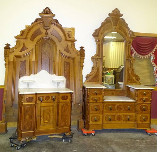 Oversized 3pc. Renaissance Marble Top Bedroom Set (#0027) on Sep 16 ...