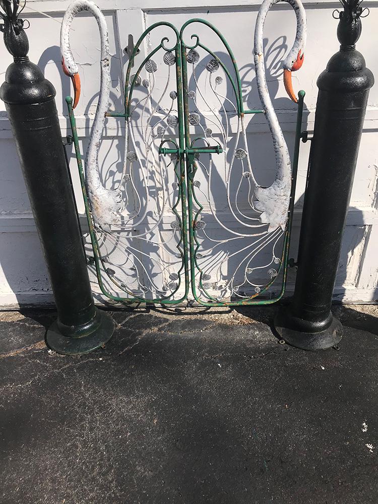 For Auction: Wrought Iron Swan Garden Gates (#0025) on May 03, 2020 ...