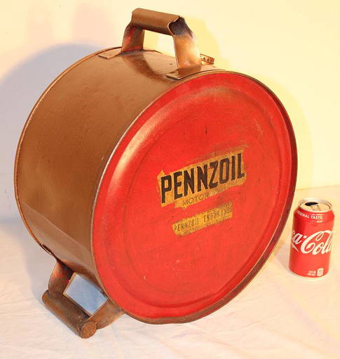 Antique Pennzoil Rocker Oil Can With Original Stenciling