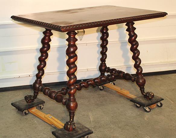 Fancy "Merklen Brothers" Library Table With Rope Twist Legs (#0151) on ...