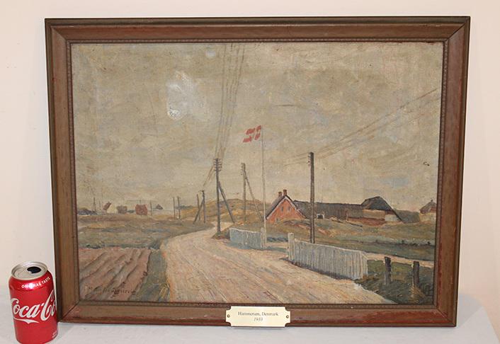 Oil On Canvas Of Hammerum Denmark 1933 Artist Signed (Metiv Fra ...