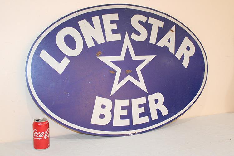 Rare Original Oval Lone Star Beer Sign In Tin Marked G-27 On The Bottom ...