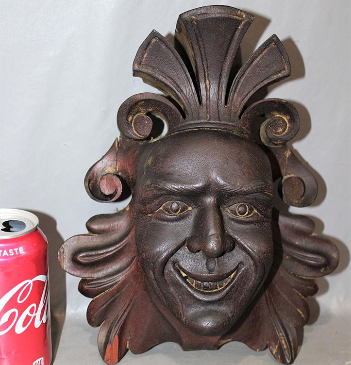 Fancy Victorian Carved "jester" Head