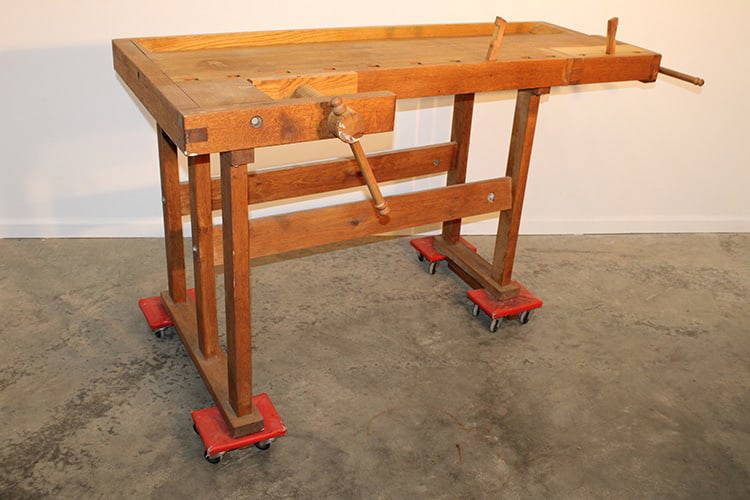 Fine Oak 69" Long Work Bench With 2 Built In Vices. Very Nice, Hardly ...