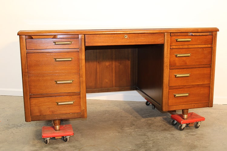 Signed Jasper Mid Century 58" Executive Desk In Walnut. Estate Fresh ...