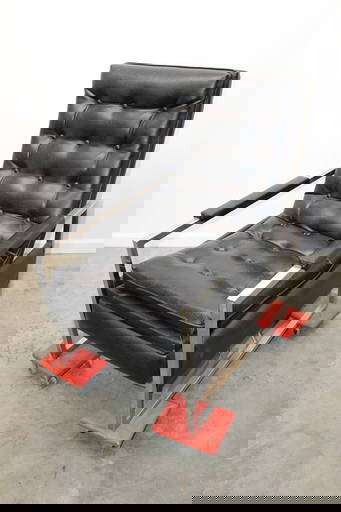 Mid Century Reclining Lounge Chair By Levitz Furniture Co. Chrome Needs ...