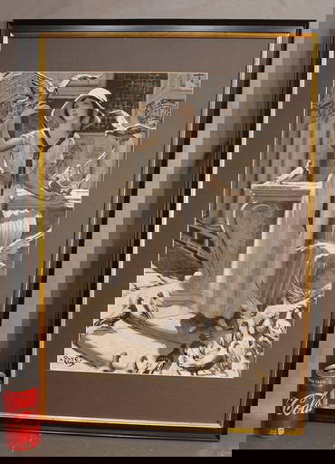 Gouache On Board Of Lady With Pigeons Signed Ray C. Strang