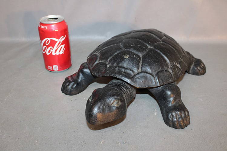 Unusual Antique Mechanical Turtle Spittoon With Original Removable Spittoon