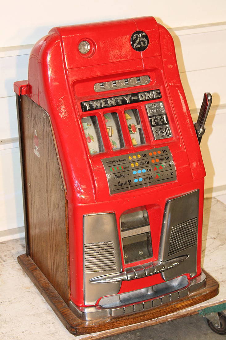 25 Cent Novelty Twenty One Slot Machine (working) Auction