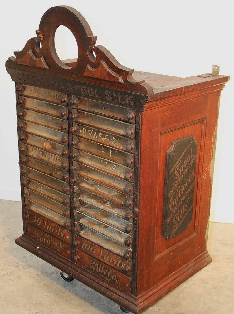 Rare 26 Drawer Walnut Corticelli Spool Silk Cabinet Auction