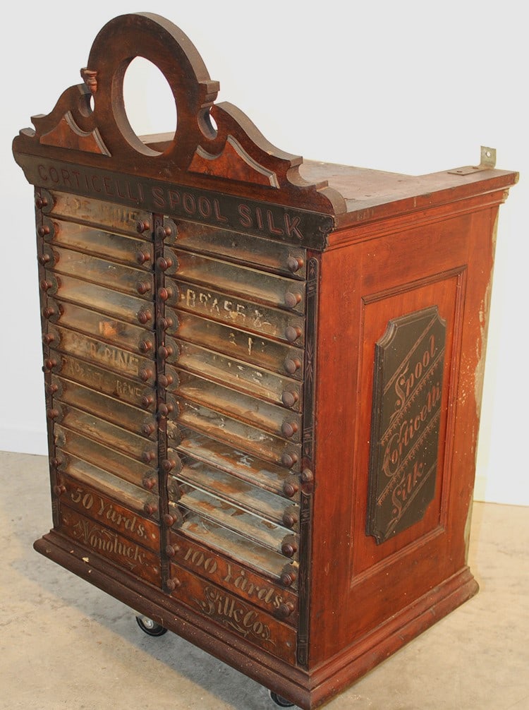 Rare 26 Drawer Walnut Corticelli Spool Silk Cabinet Auction