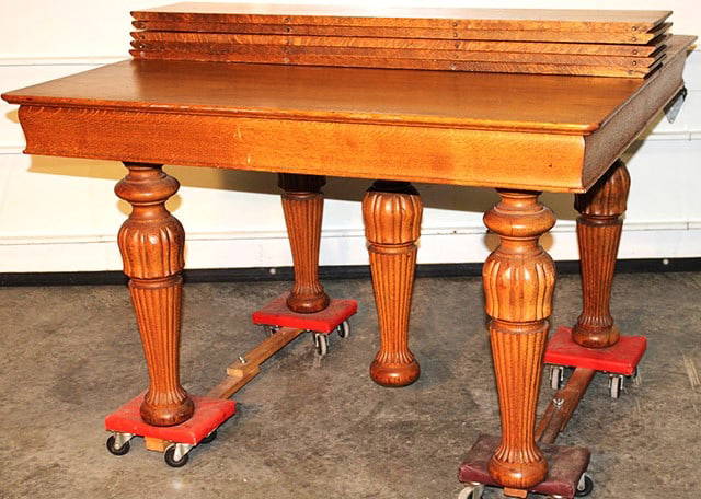 Clean Oak Antique Square Table 44" With (5) 8 1/2" Leaves (86" Open ...