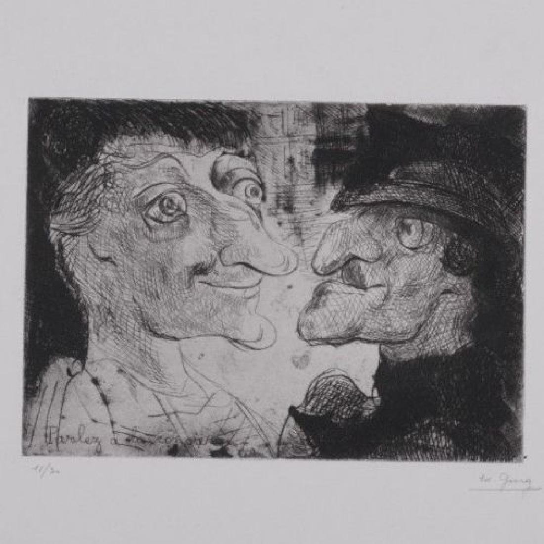 Edouard Goerg 1950 drypoint & etching hand signed