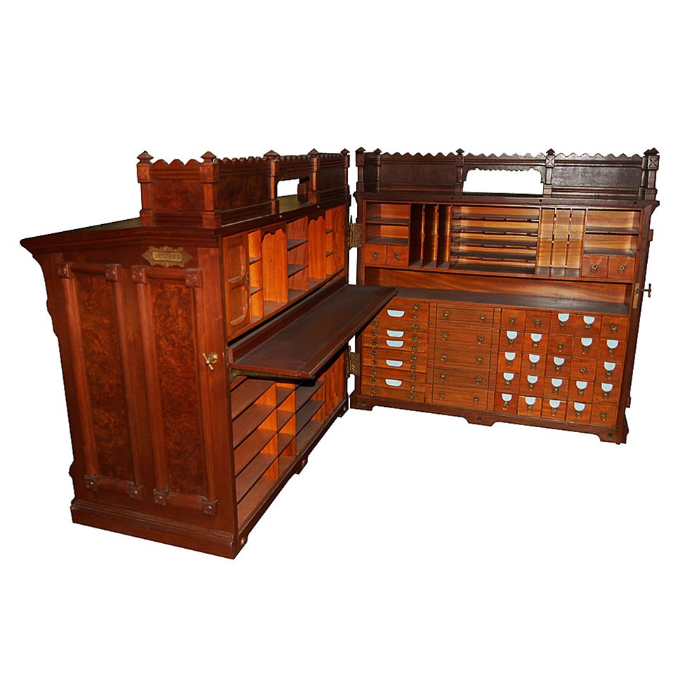 7100 Antique Moore Combination Cabinet Desk c. 1878