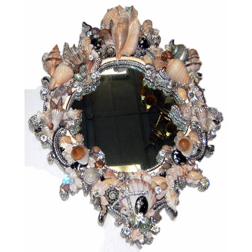 7699 Spectacular Sea Shell Mirror By Douglas Cloutier