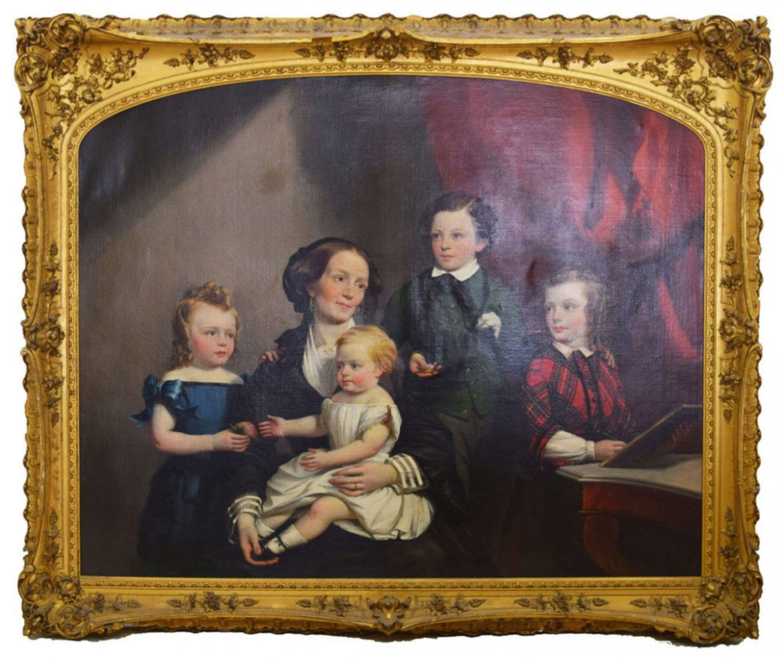 7656 William R. Hamilton Family Portrait, Oil on Canvas