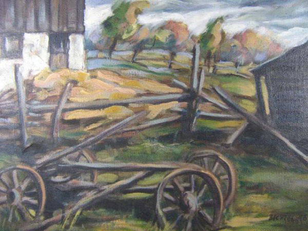 John Bechtel Canadian Farm Painting Original