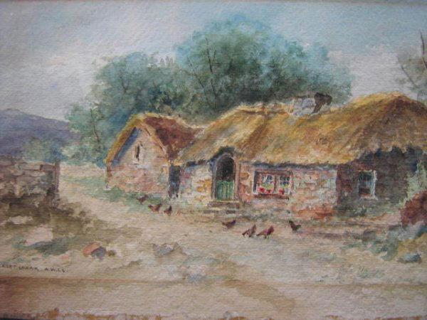1165: G. Merritt Clark English Watercolour Cottage