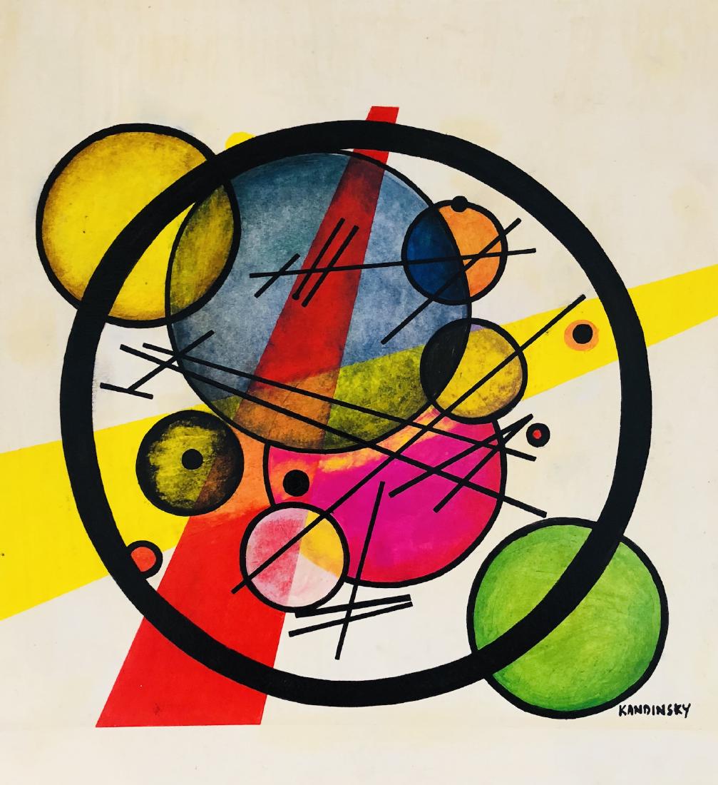 Signed Mixed Media Wassily Kandinsky (1866-1944)