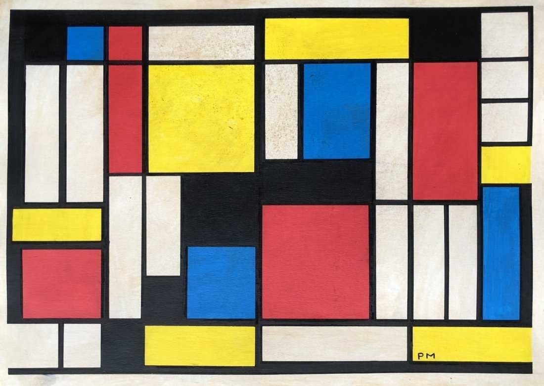 PM Piet Mondrian Mixed Media Dutch Attributed