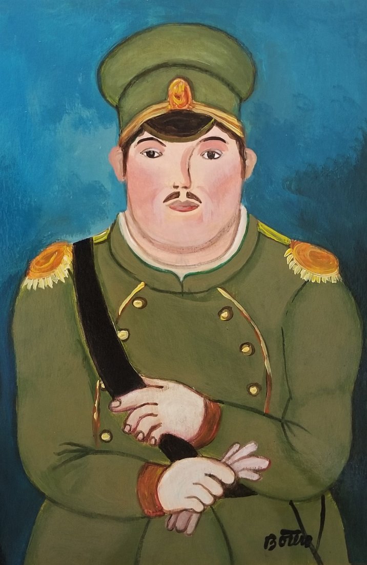 Fernando Botero Drawing Colombian Mixed Media