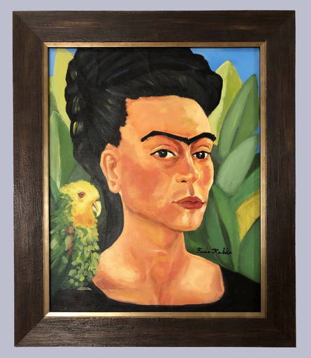 Frida Kahlo Self Portrait Oil On Canvas Mexican Naive