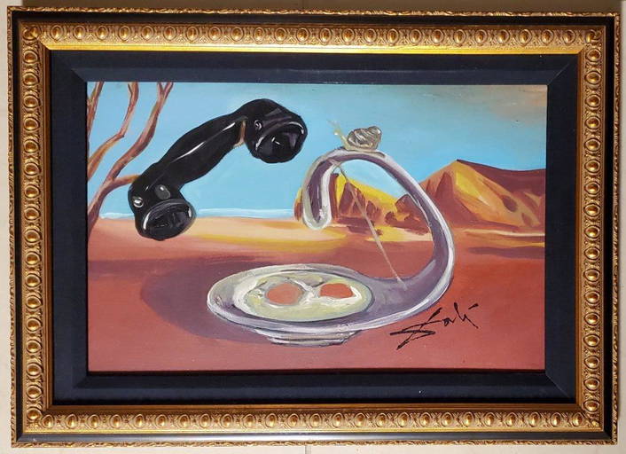 Salvador Dali Spanish Surrealism Landscape Oil Canvas