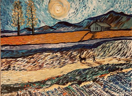 Vincent Van Gogh Dutch Tempera On Cardboard Post Impressionism Landscape