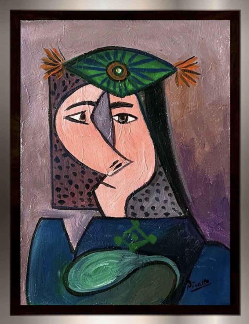 Pablo Picasso Spanish Cubism Female Portrait Abstract Oil On Canvas