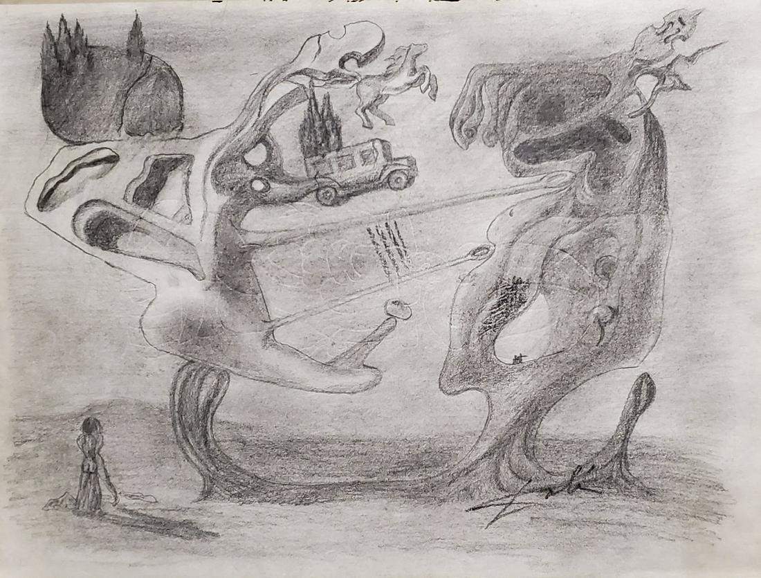 Salvador Dali Drawing Graphite Surrealist Spanish Lands (#0045) on Dec ...