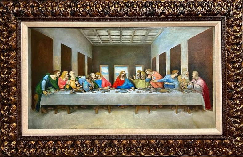 Leonardo Da Vinci Rembrandt Ruben Styleof Last Supper Dinner Jesus ...
