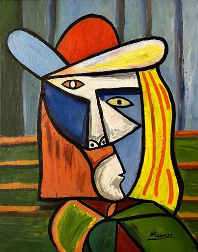 Pablo Picasso Styleof Cubism Female Women Spanish Era Dali Miro Oil On Canvas