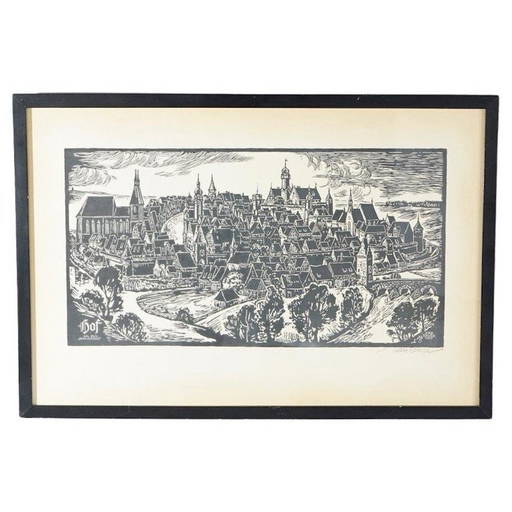 Max Escher Signed Black & White Print of Cityscape Etching - Nov 12 ...