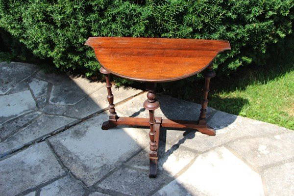 Solid Mahogany William And Mary Half Table