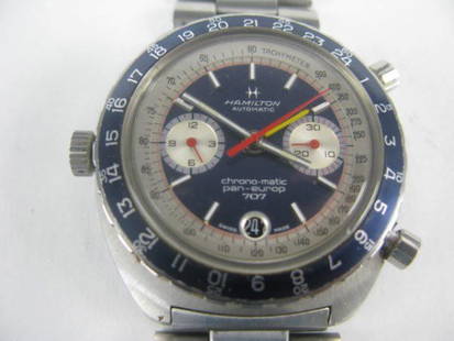 Hamilton Chrono Matic Fontainebleau Chronograph 1970's Watch