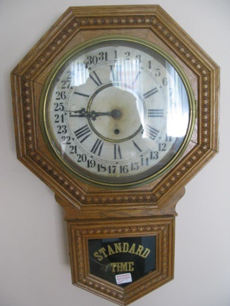 Gilbert Usa Standard Time Oak Case Clock With Key