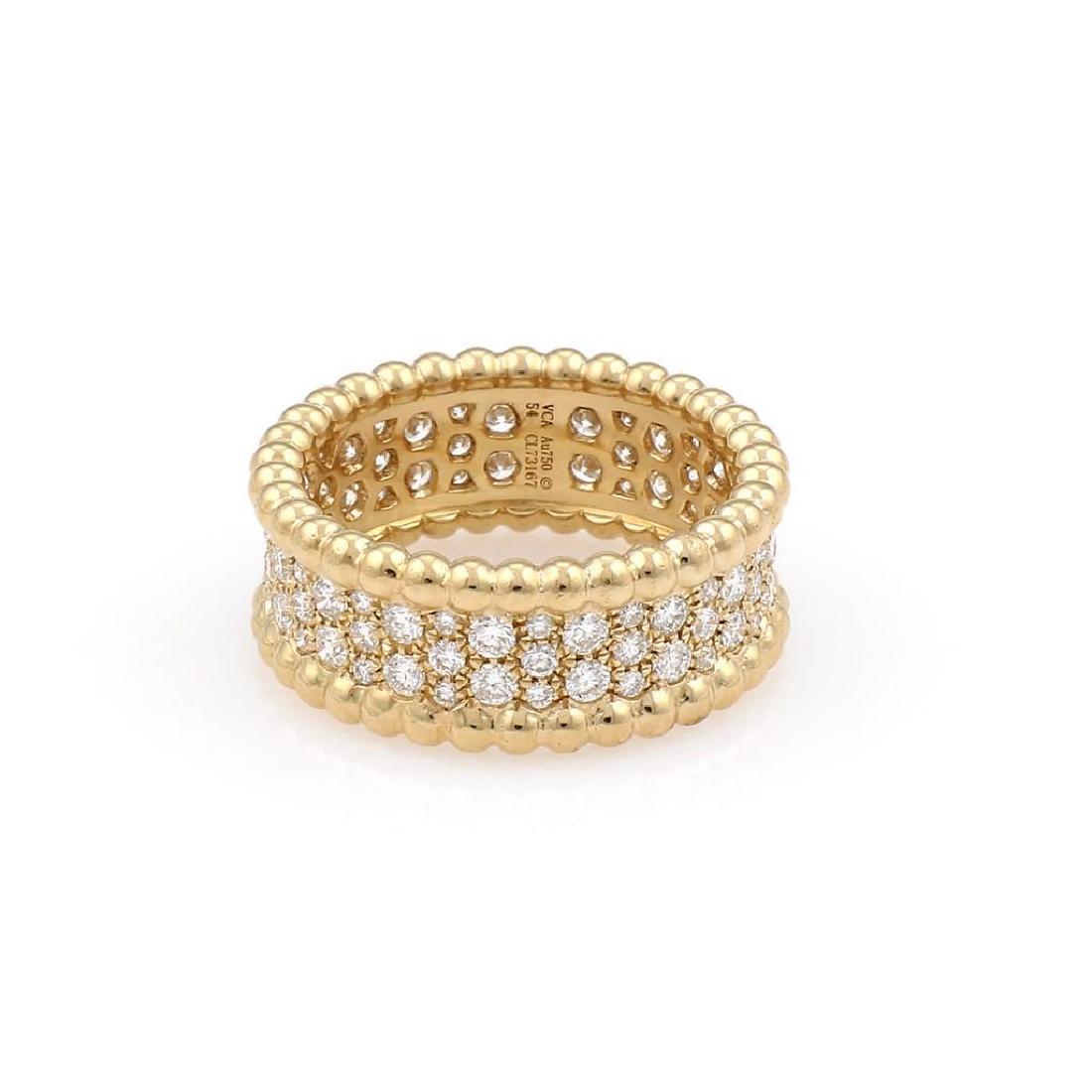 VCA Van Cleef & Arpels 18K YG Perlee Diamond Ring