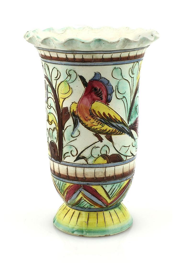 Hand Painted Porcelain Bird Vase