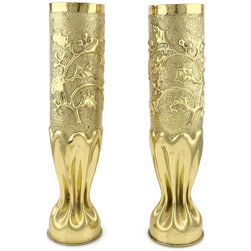 Pair Of Ww2 Brass Artillery Shell Casings