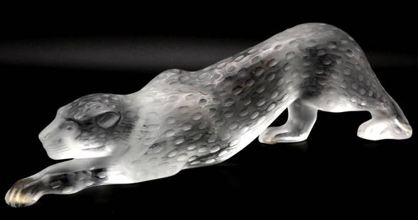Lalique Zeila Crystal Panther Sculpture