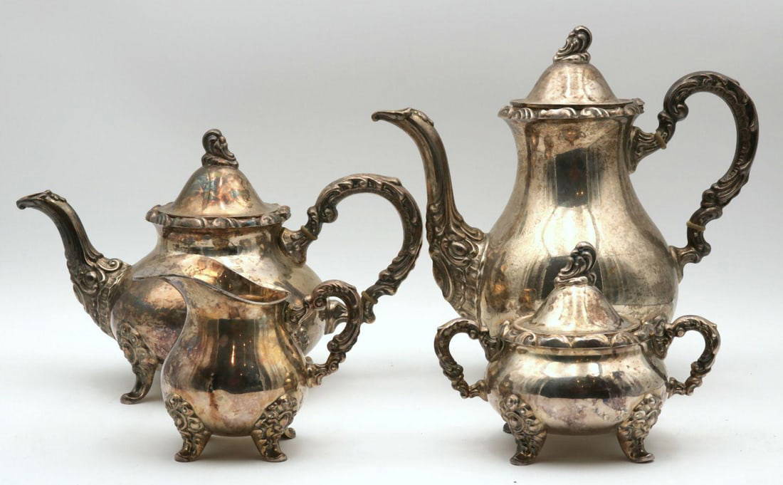 4 Pc. Deyhle Gebr?der German Sterling Silver Tea Set Auction