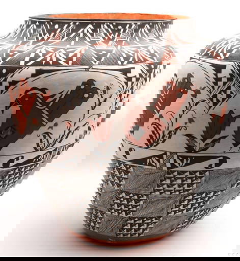 Large V. Stevens Acoma Pottery Vase