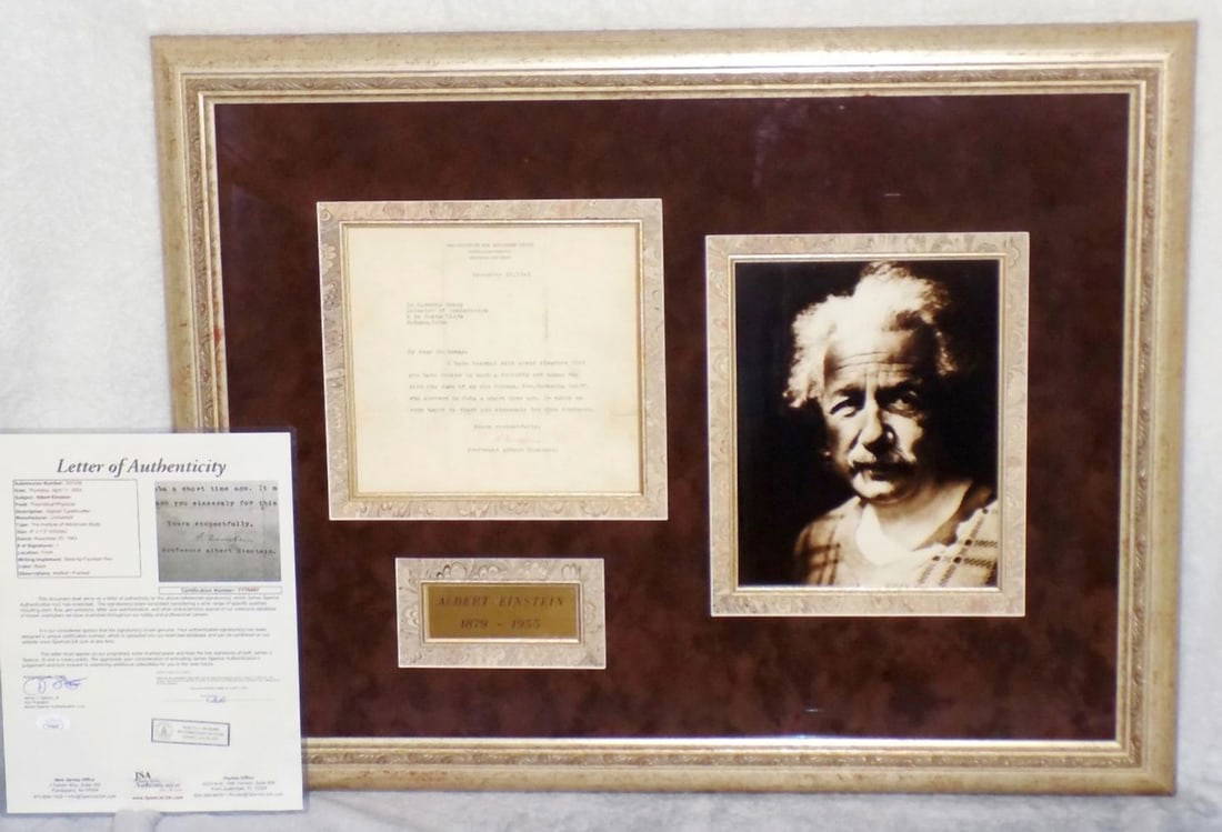 Albert Einstein Signed Autograph 1943 Typed Letter Auction