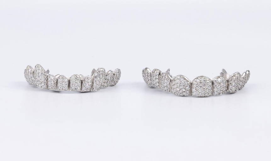 6ix9ine's 10kt White Gold & Diamond Grill Set