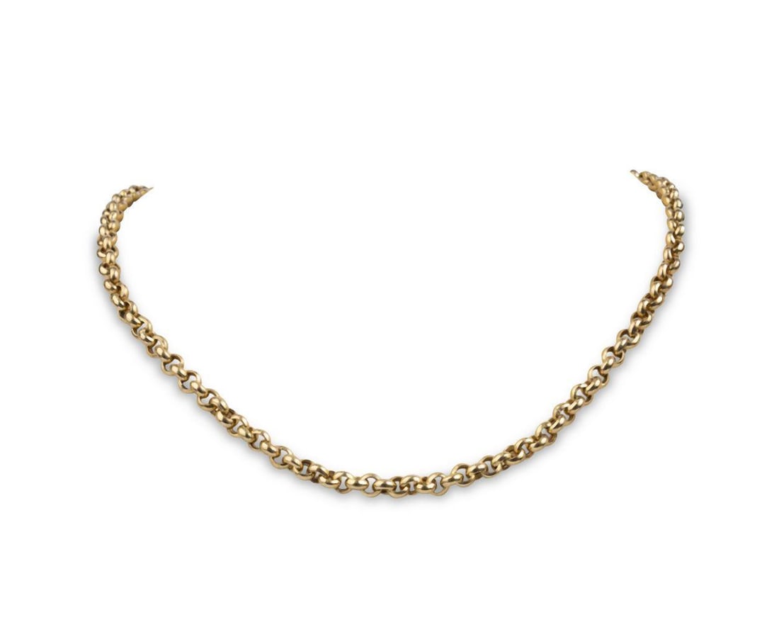 14kt Yellow Gold Rolo Chain Necklace Auction