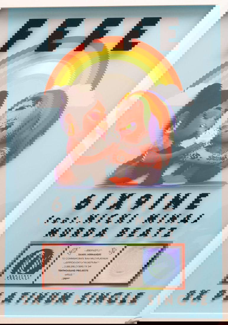 6ix9ine, Fefe, Riaa Commemoration Award Platinum Plaque Auction