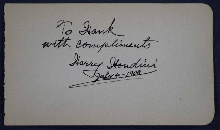 Harry Houdini, Stunt Performer (ink Signature)